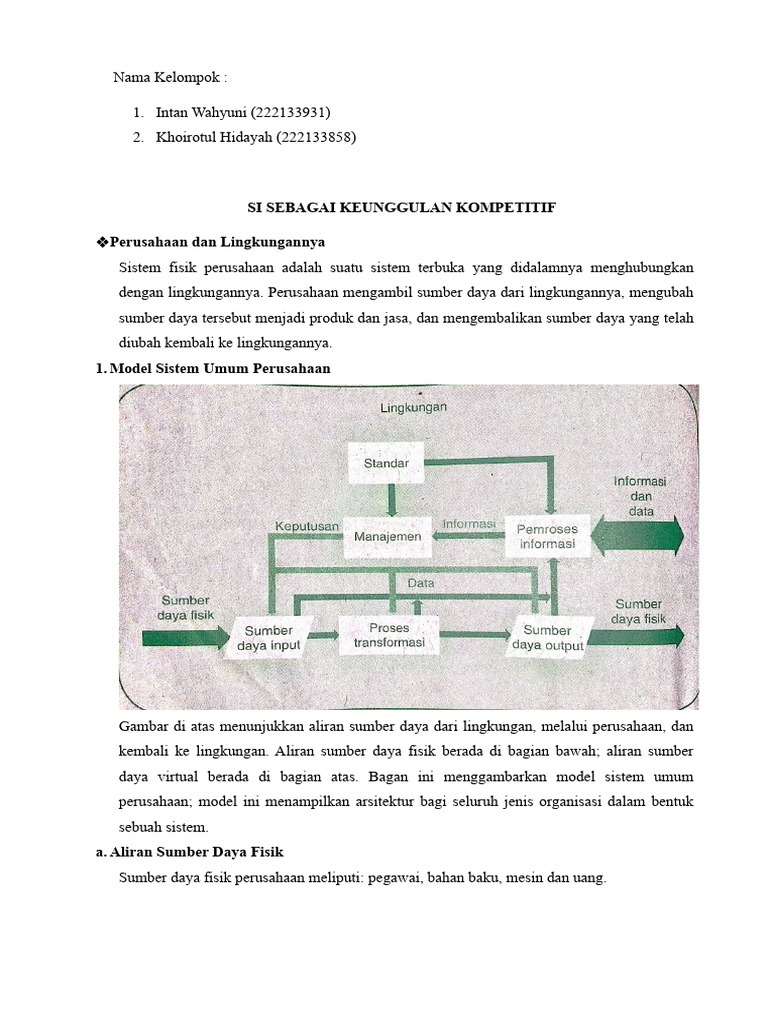 Penjelasan Si Sebagai Keunggulan Kompetitif | PDF