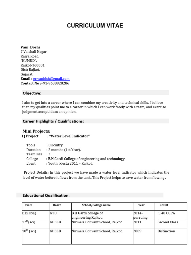 Vani Resume | PDF | Application Software | Microsoft Windows