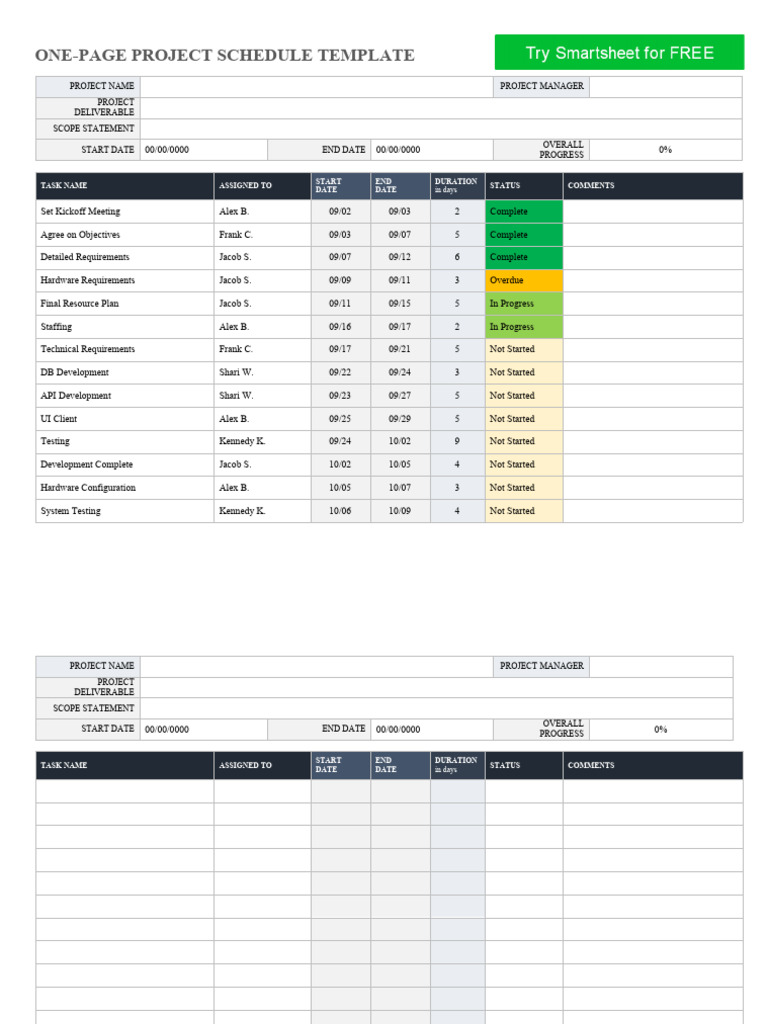 IC One Page Project Schedule 10689 - WORD | PDF | Software | Systems ...