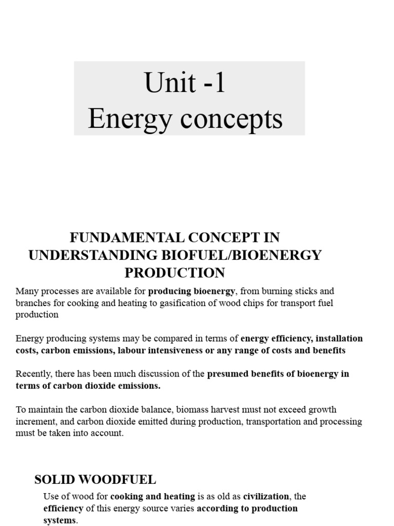 Biomass and Bioenergy Unit 1 | PDF | Power Resources | Bioenergy