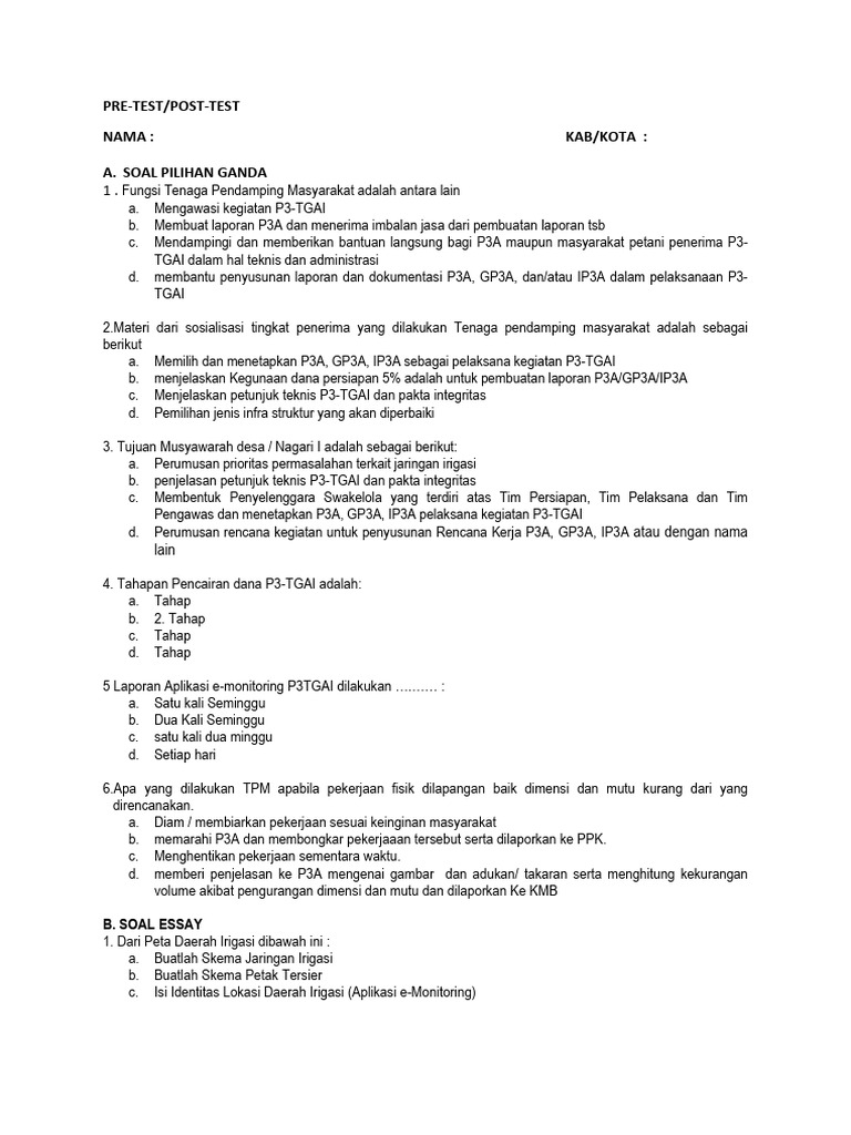 Soal Tes TPM P3-TGAI 2024 | PDF