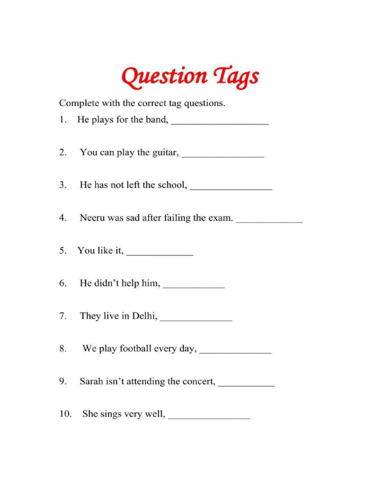 Question Tags & Question Forms | PDF