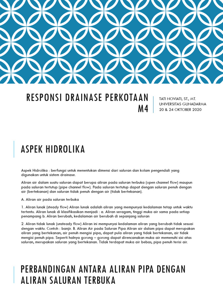 Responsi Drainase Perkotaan m4 Ibu Tati | PDF
