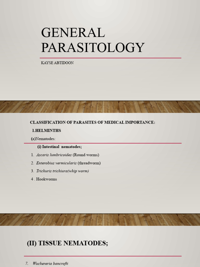 General Parasitology L2 | PDF | Egg | Medical Specialties