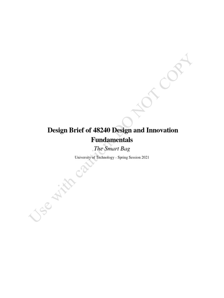 Design Brief Student Exemplar 2021 | PDF
