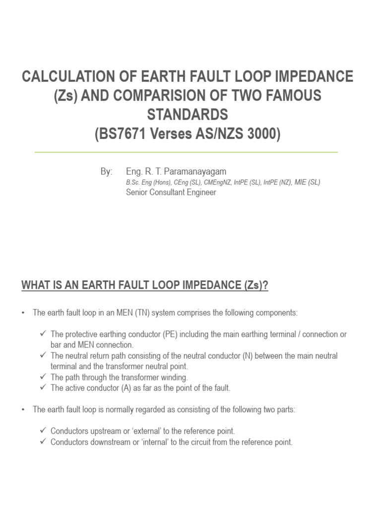Calculation of Zs Under As NZS 3000 and BS 7671 1696511952 | PDF ...