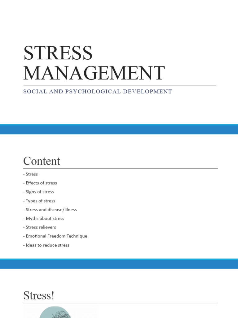 Stress Management | PDF | Stress (Biology) | Diseases And Disorders