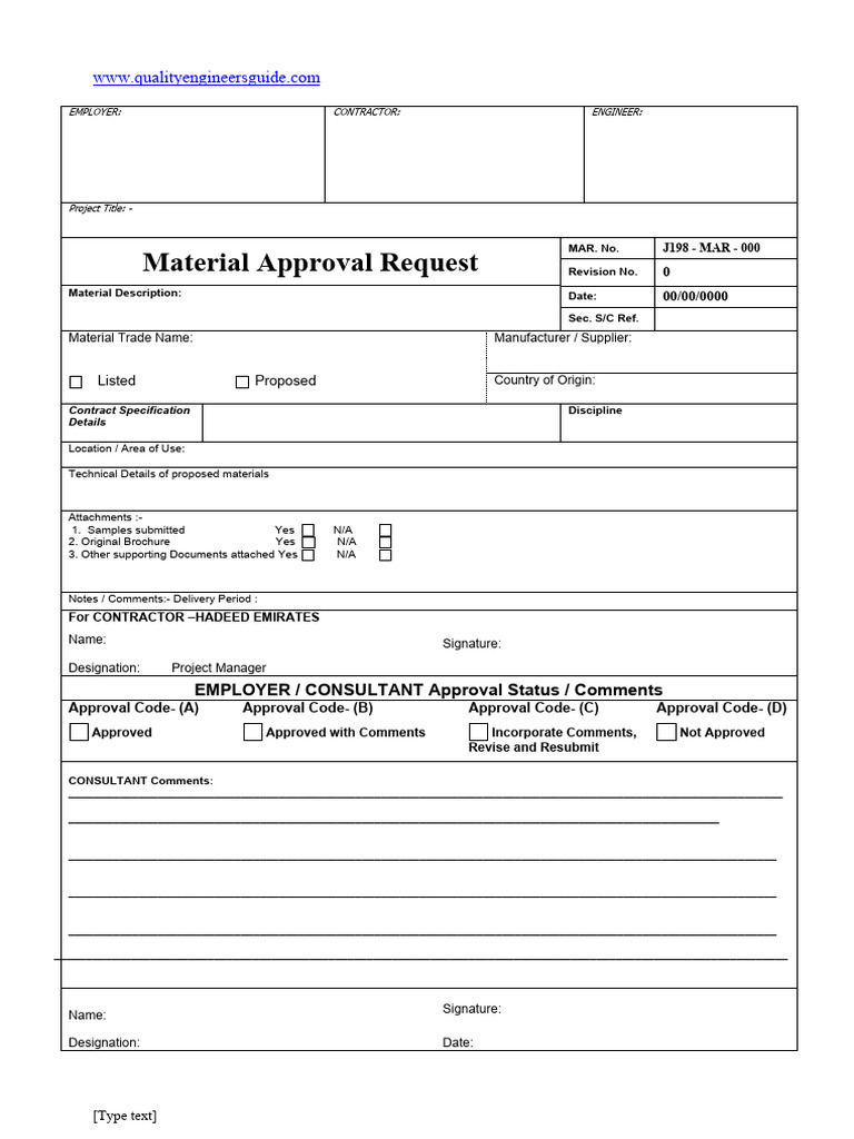 Material Submittal Form | PDF | Business