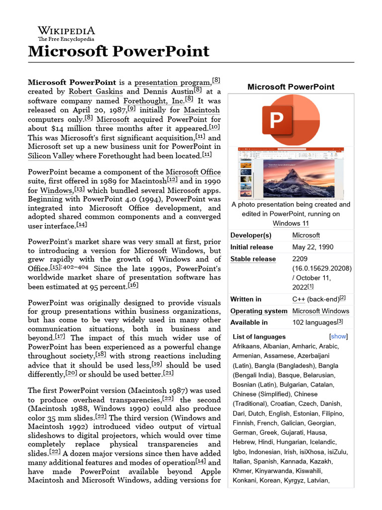 Microsoft PowerPoint - Wikipedia | PDF | Microsoft Power Point ... Microsoft PowerPoint - Wikipedia | PDF | Microsoft Power Point ...