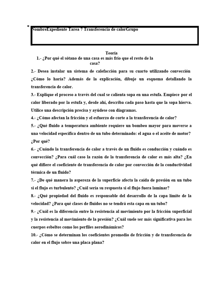 Transferencia de Calor: Teoría y Problemas | PDF | Convección ...