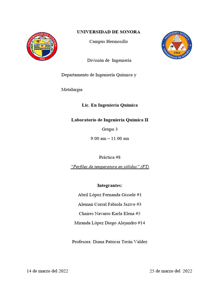 Lab IQ II PR Ctica 8 PDF | PDF | Conduccion termica | Conductividad térmica