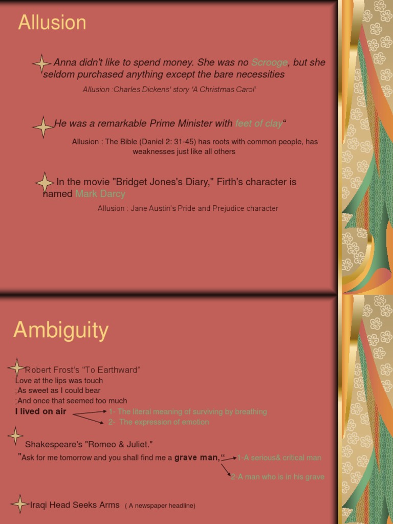 Literary Devices: Allusion, Ambiguity, Anagram | PDF | Mystery ...