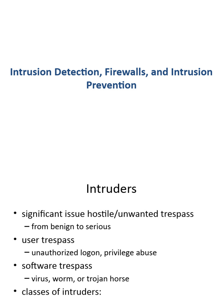 Intrusion Detection, Firewalls, and Intrusion Prevention | Download ...