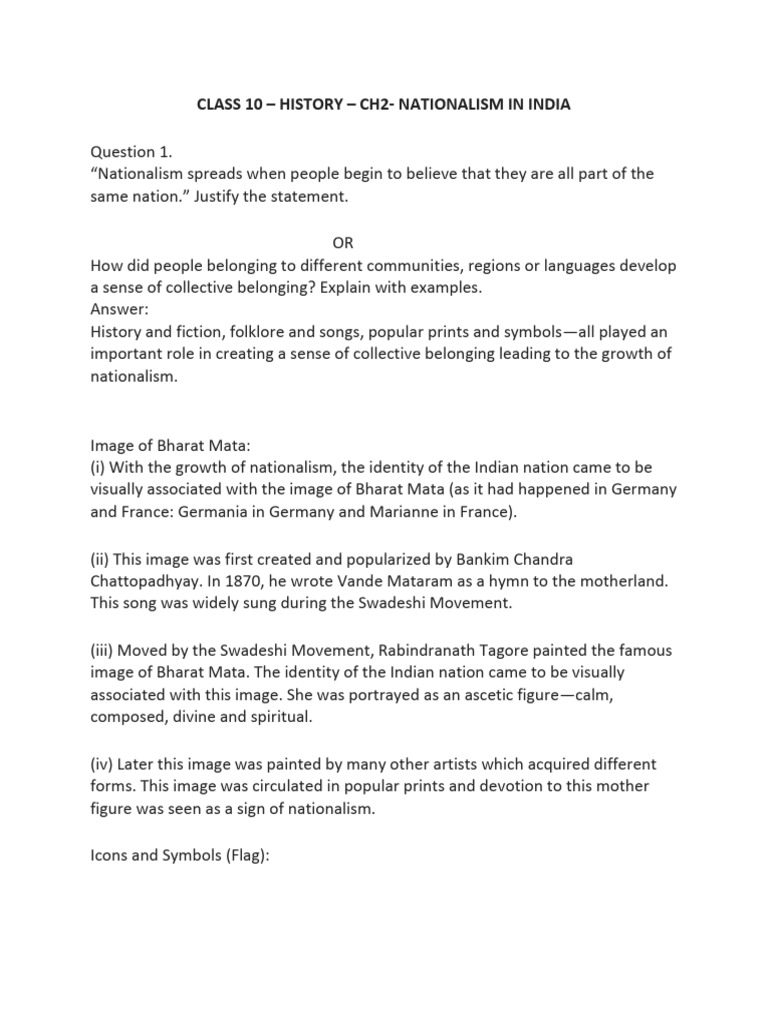 10 History - Ch2 - Nationalism in India | PDF | Mahatma Gandhi