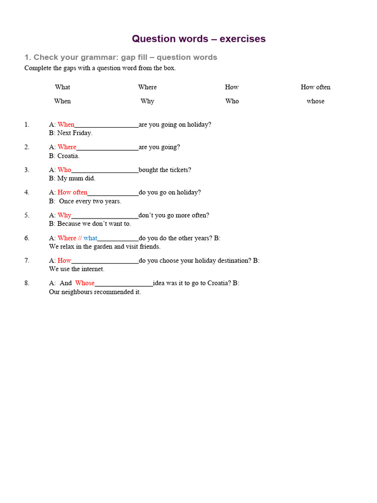 Making Questions Worksheet | PDF