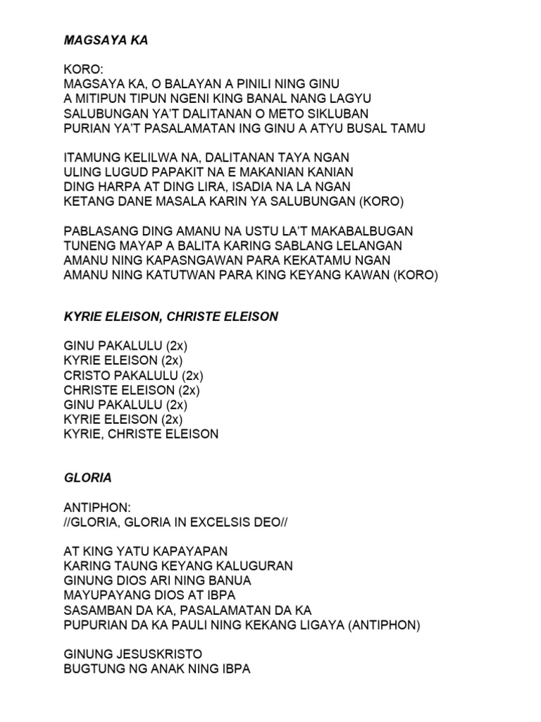 Feb 11 630am Mass Song Lyrics | PDF