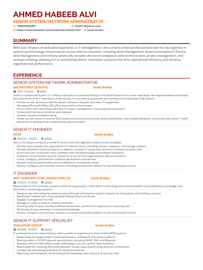 Ahmed Habeeb Alvi Resume | PDF | Point Of Sale | Cloud Computing