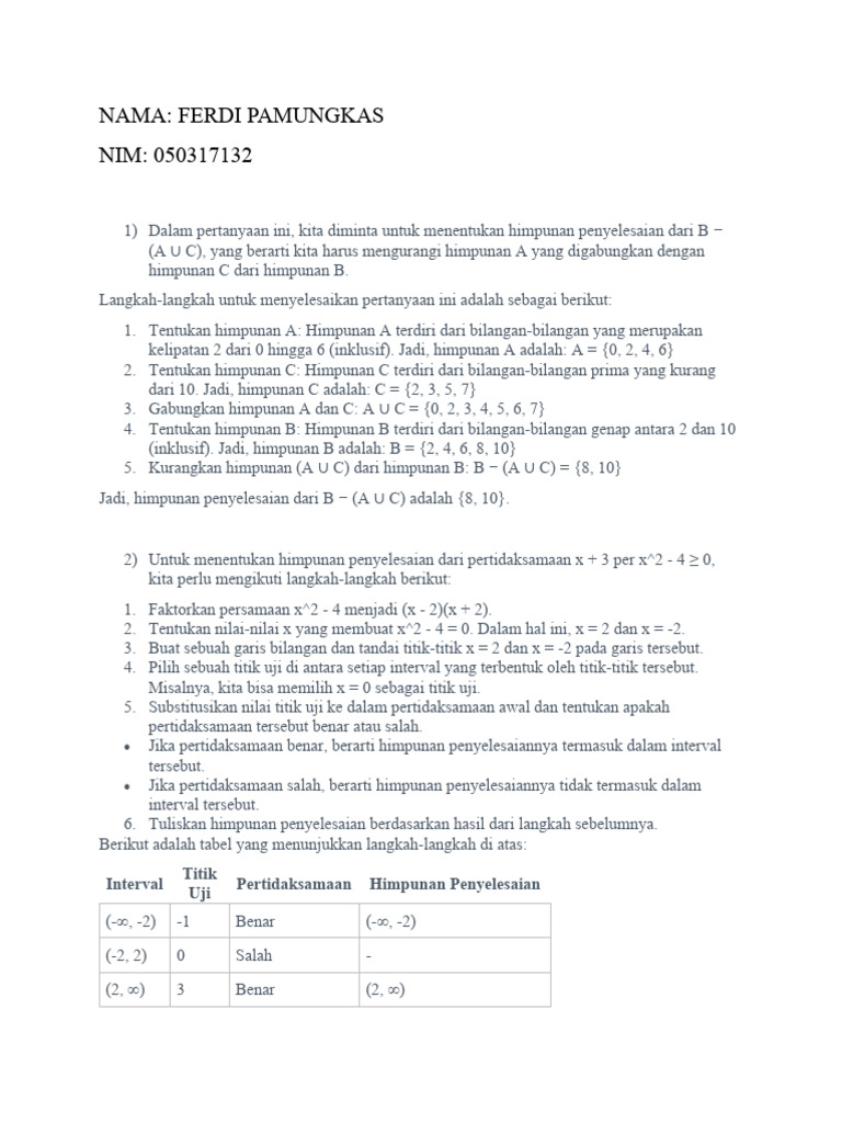 Tugas 3 Matkul Matematika Ekonomi | PDF