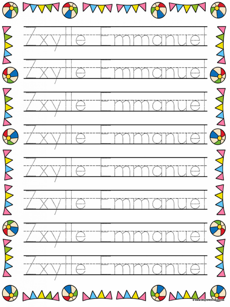 Zxylle Emmanuel Tracing Name Practice | PDF