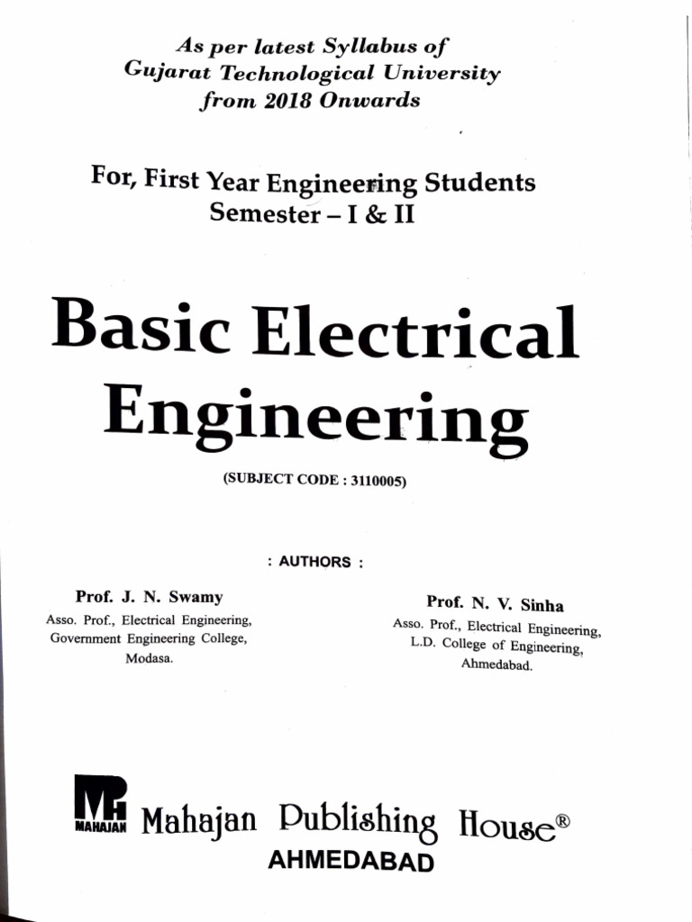 Basic Electrical Engineering GTU 3110005 (Mahajan) (GTURanker - Com ...
