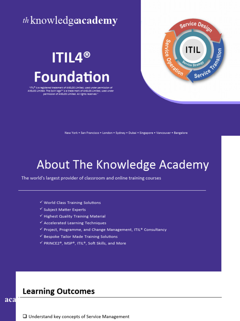 ITIL 4 Foundation v1.3 - Delegate Pack Word | PDF | Risk | Supply Chain