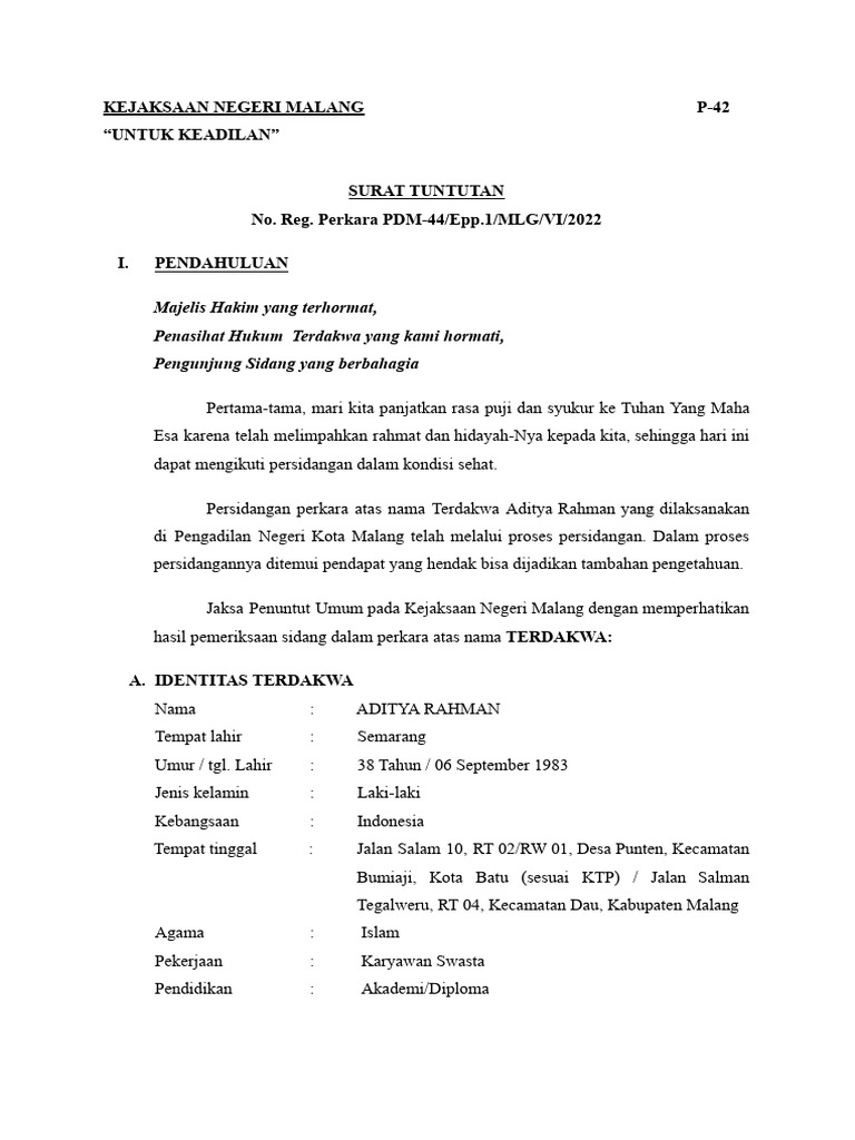 Contoh Surat Tuntutan | PDF