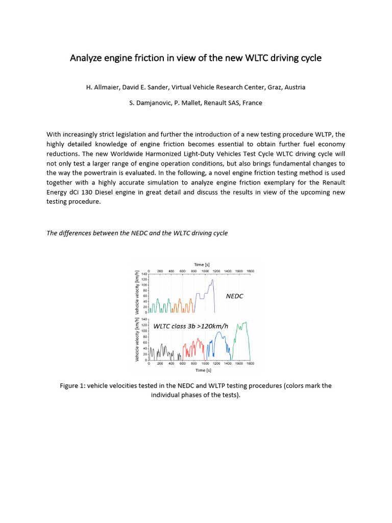 Engine Friction Analysis for WLTC Testing | PDF | Piston | Friction