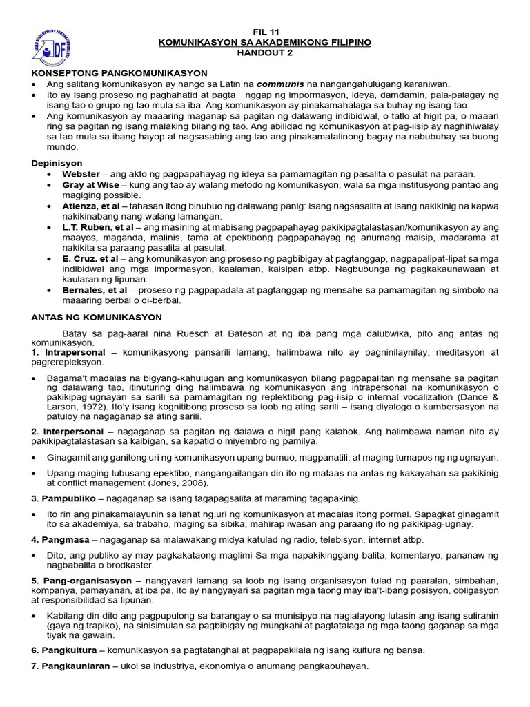 Fil 11 - Handout 2 | PDF