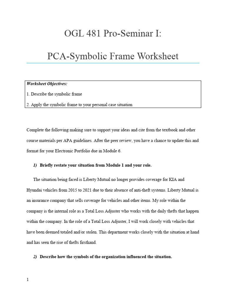 5 Symbolic Frame Worksheet | PDF