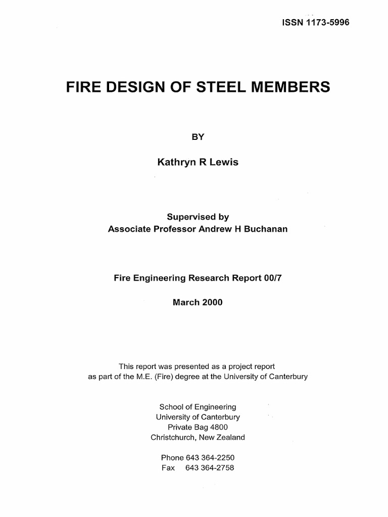 Fire Design Methods for Steel Members | PDF | Heat Transfer | Strength ...