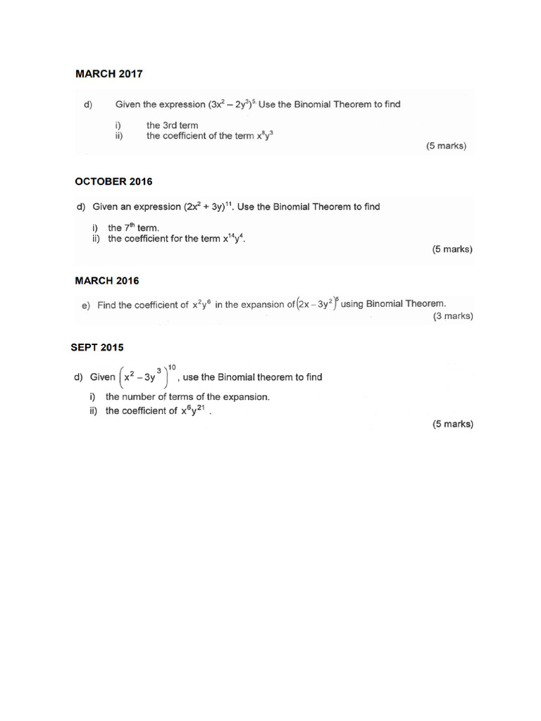 CH 2 Task - Binomial Theorem | PDF