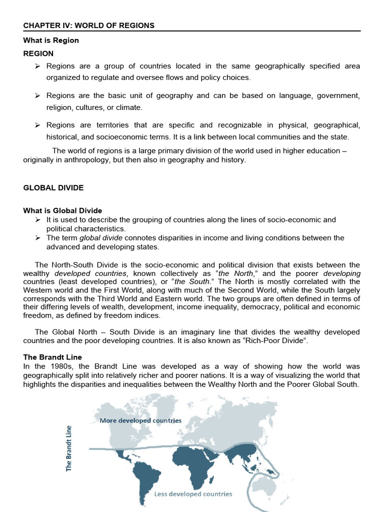 Chapter IV World of Regions | PDF | Third World | Economic Growth