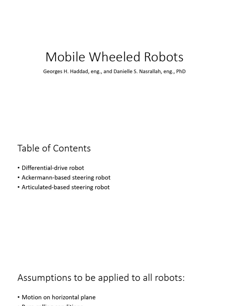 Mobile Wheeled Robots - JUNIA M1 | PDF | Kinematics | Euclidean Vector