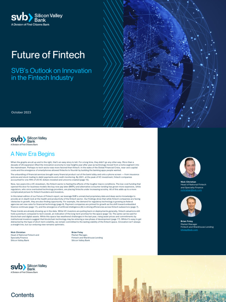 SVB's 2023 Fintech Industry Outlook | PDF | Credit | Finance & Money ...