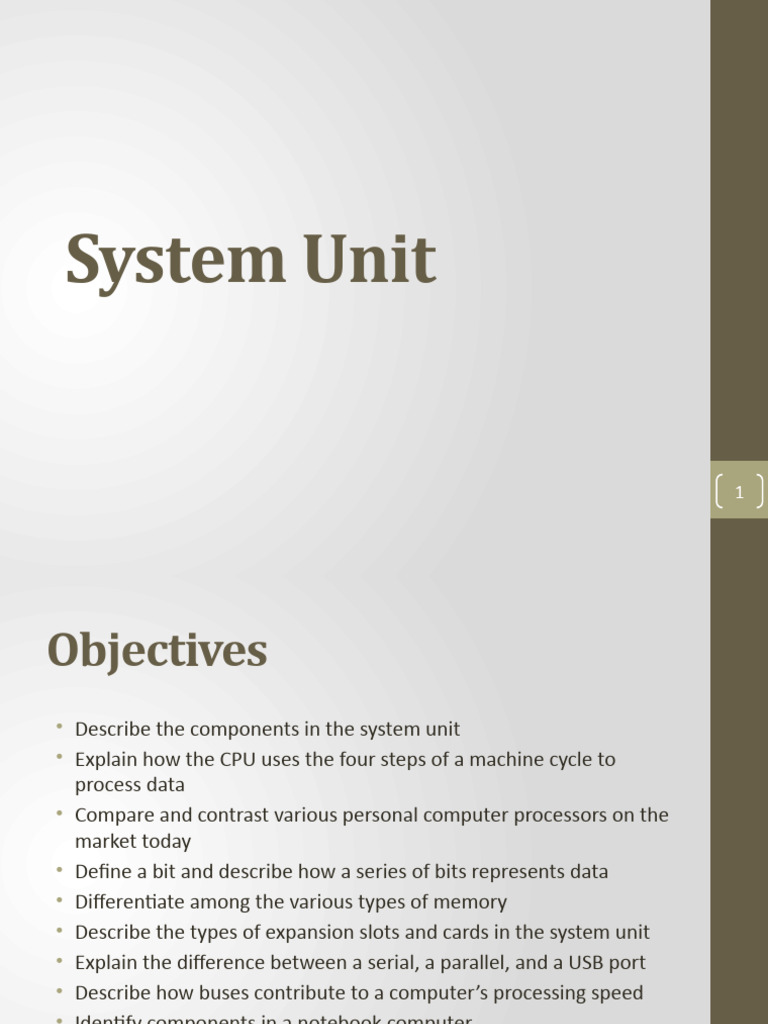 Lesson 5 - System Unit | PDF | Read Only Memory | Random Access Memory