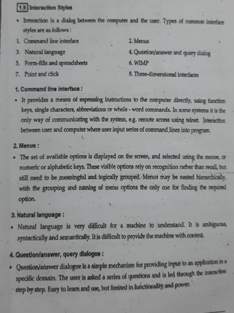 Interaction Styles | PDF