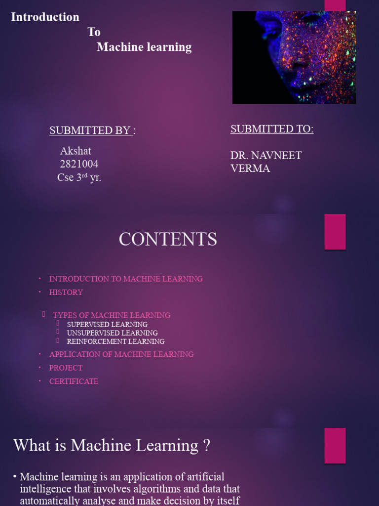 ML Seminar Presentation | PDF | Machine Learning | Learning