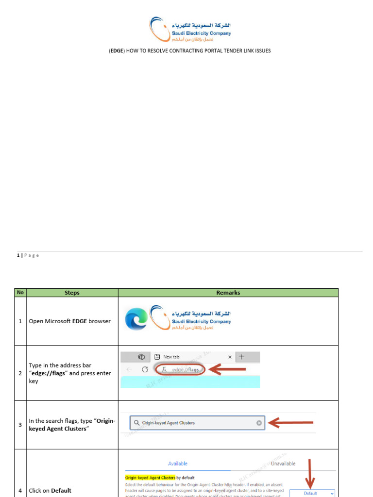 (Edge) How To Resolve Contracting Portal Tender Link Issues | PDF