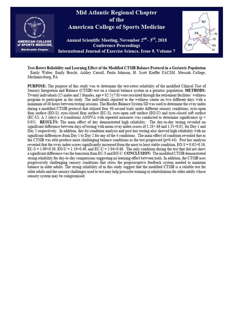 Modified CTSIB Reliability in Geriatrics | PDF | Medicine | Health Care
