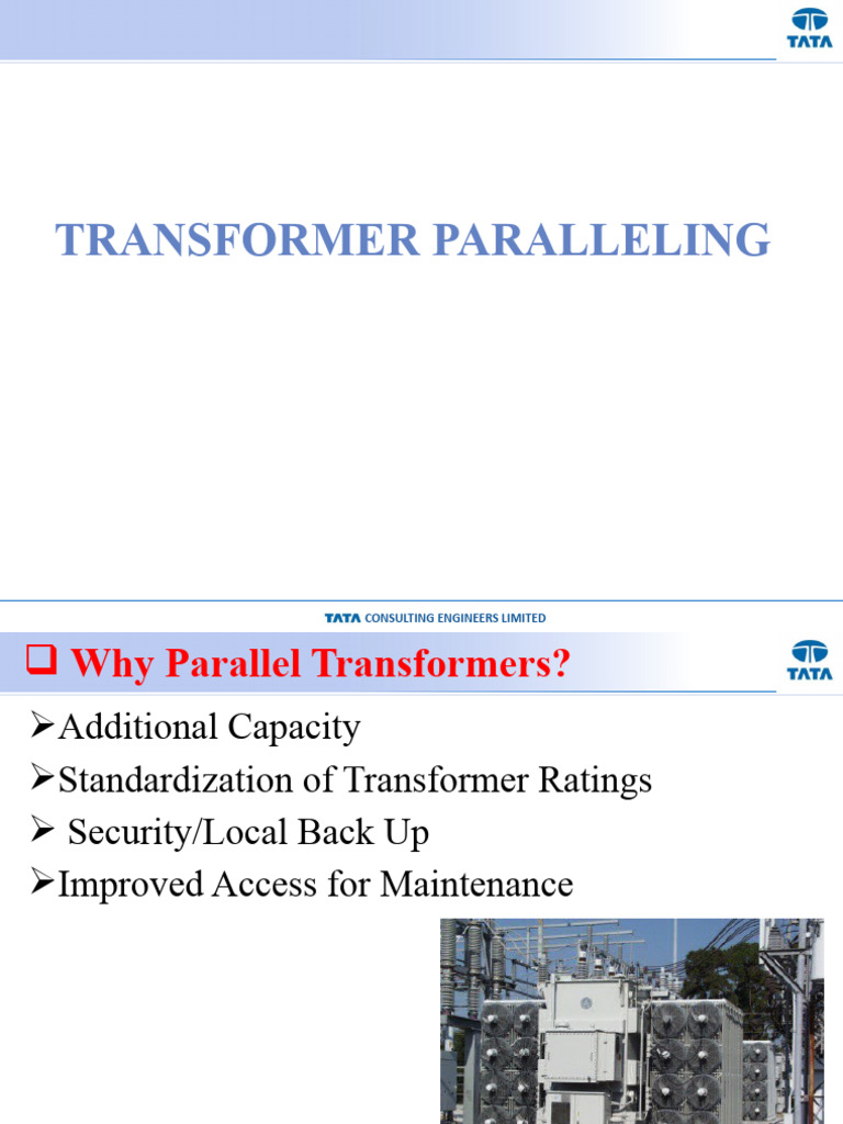 Transformer Paralleling Guide | PDF | Transformer | Electrical Equipment