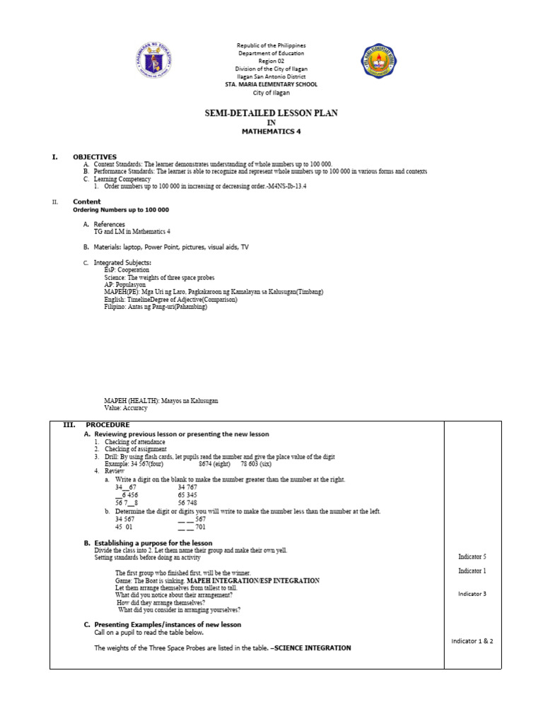 Semi Detailed LP in Math Demo (Co) 2019 | PDF | Learning | Cognitive ...