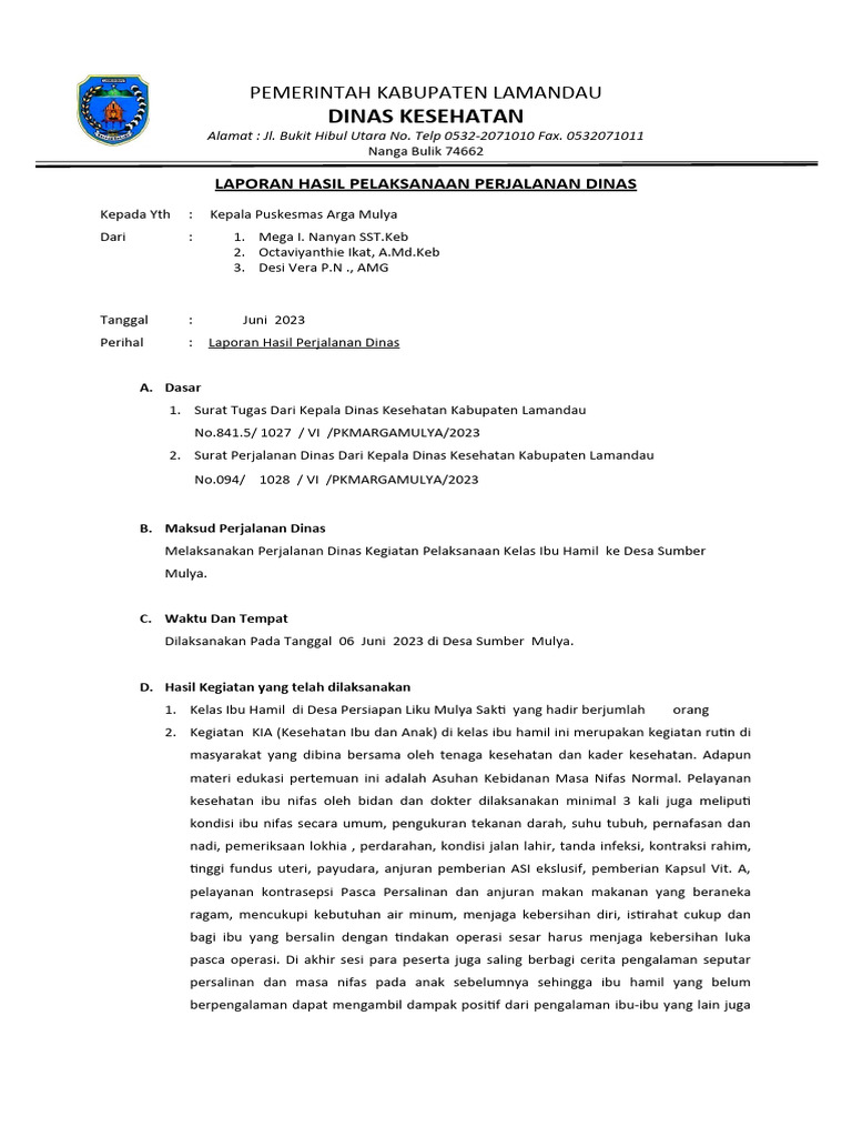 Laporan Hasil Kelas buMIL SUMBER MULYA | PDF