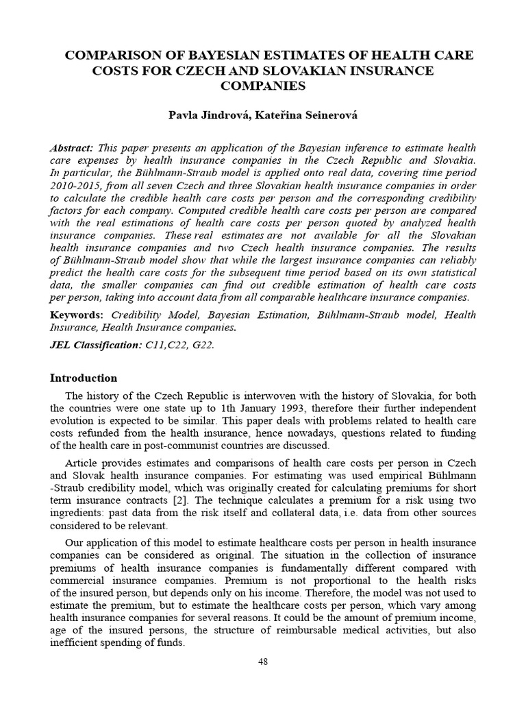 Comparison Of Bayesian Estimat Pdf Insurance Bayesian Inference
