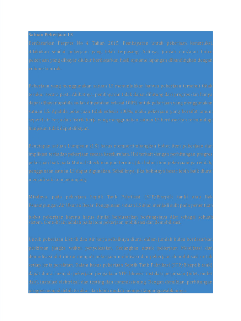PDF Satuan Pekerjaan Ls - Compress | PDF