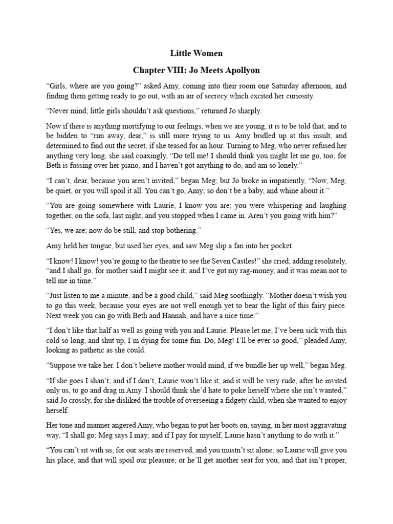 Little Women - Chapter 8 | PDF