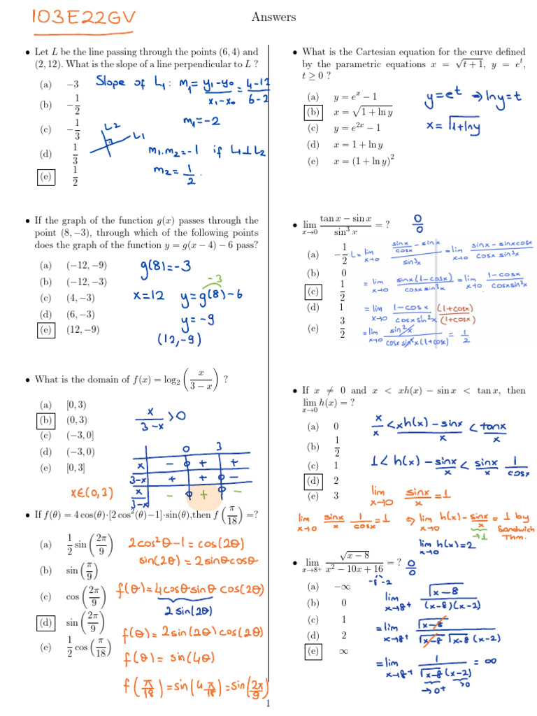 22GV Solutions | PDF | Function (Mathematics) | Equations