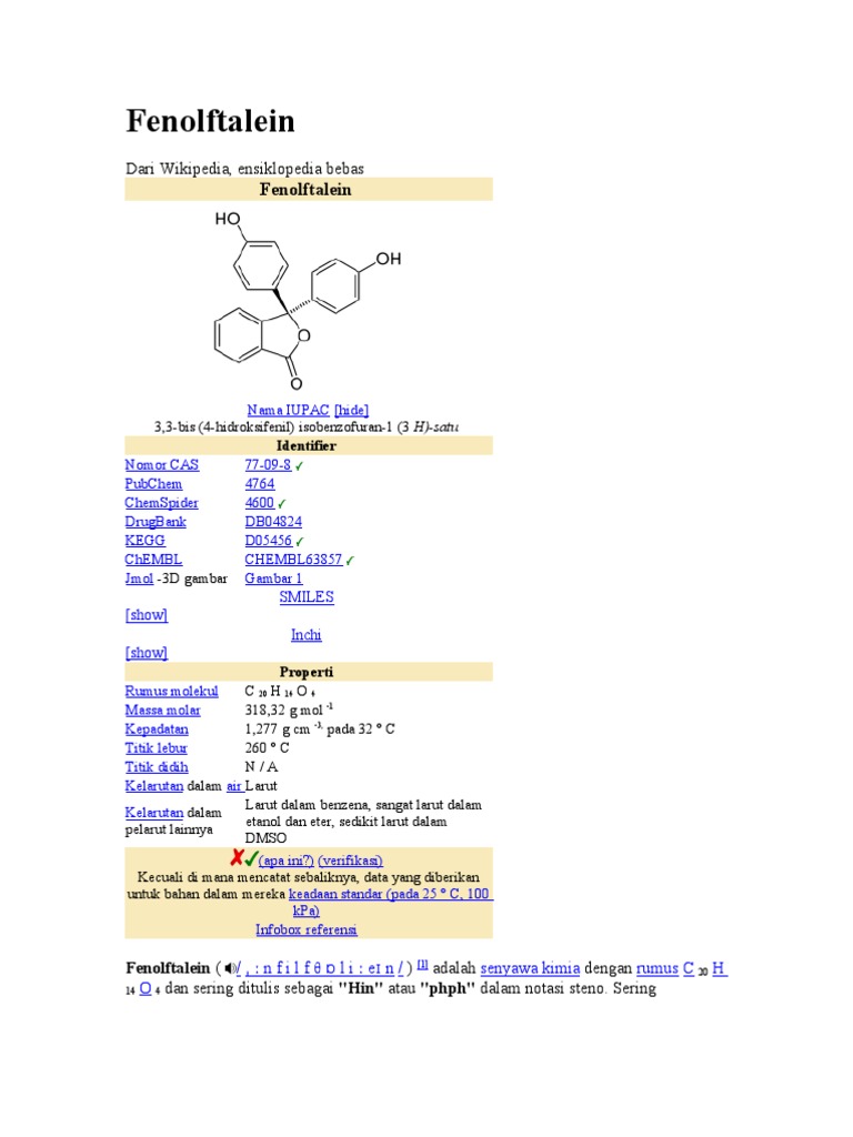 Fenolftalein | PDF | Sains & Matematika