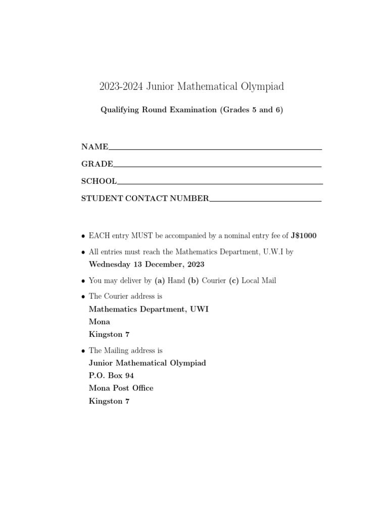 JR JMO2023 Qual Questions G5 and G6 | PDF | Mathematics