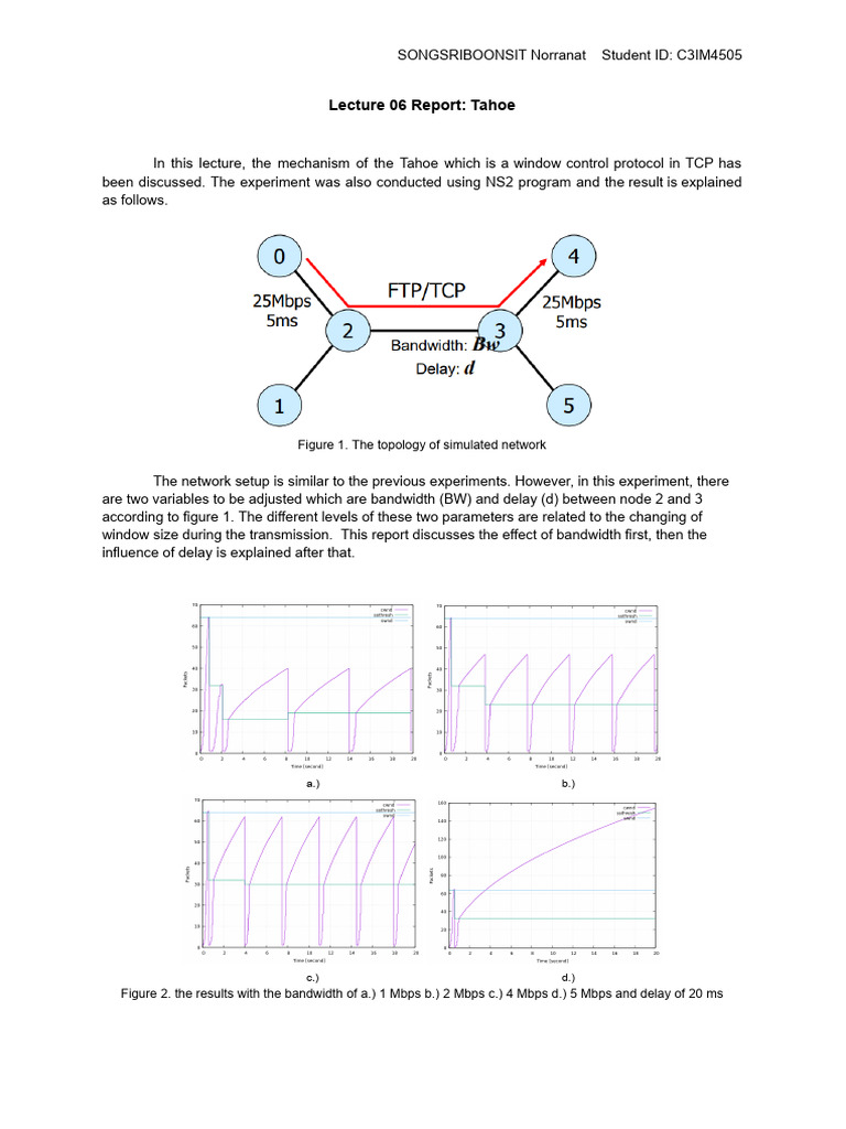 Lecture06 Report Norranat | PDF | Network Congestion | Data Transmission
