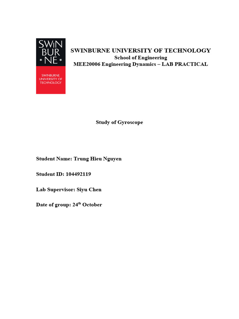 Gyroscope Precession Lab Study | PDF | Gyroscope | Mechanics